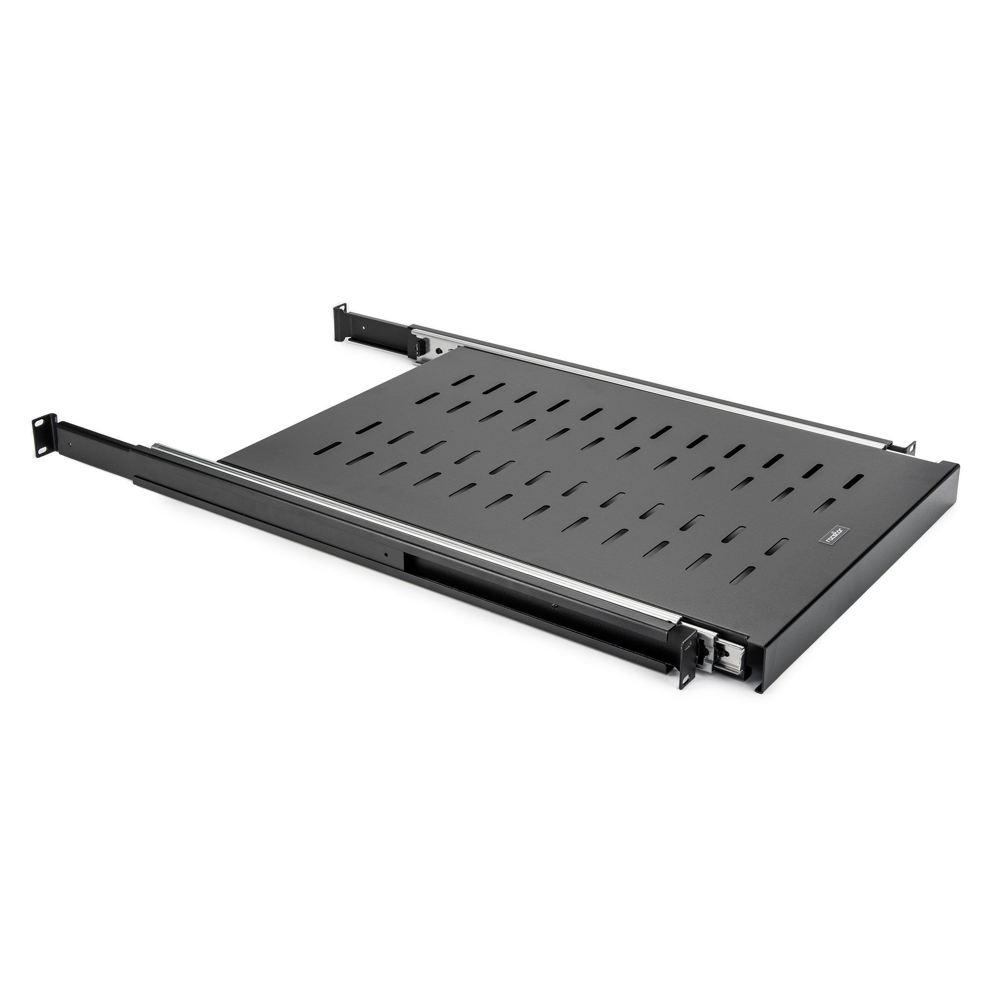 1U Universal Adjustable Vented Sliding Shelf for 19″ Rack – Black ...