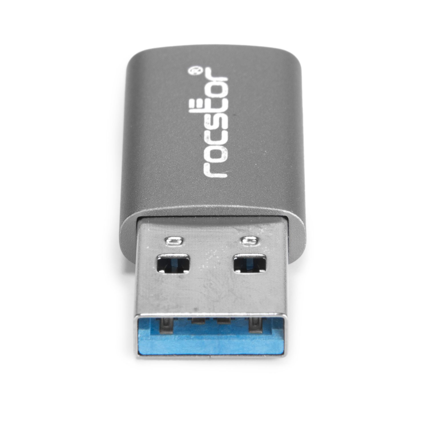 Rocstor Premium USB-A to USB-C Connector Adapter – M/F- Aluminum Grey ...
