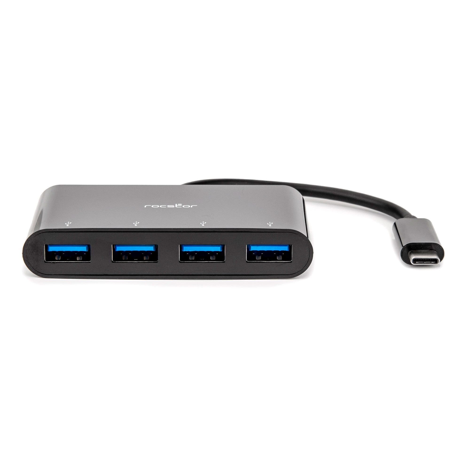 Rocstor Premium Slim Portable 4 Port Hub – USB-C to 4x USB-A – Rocstor