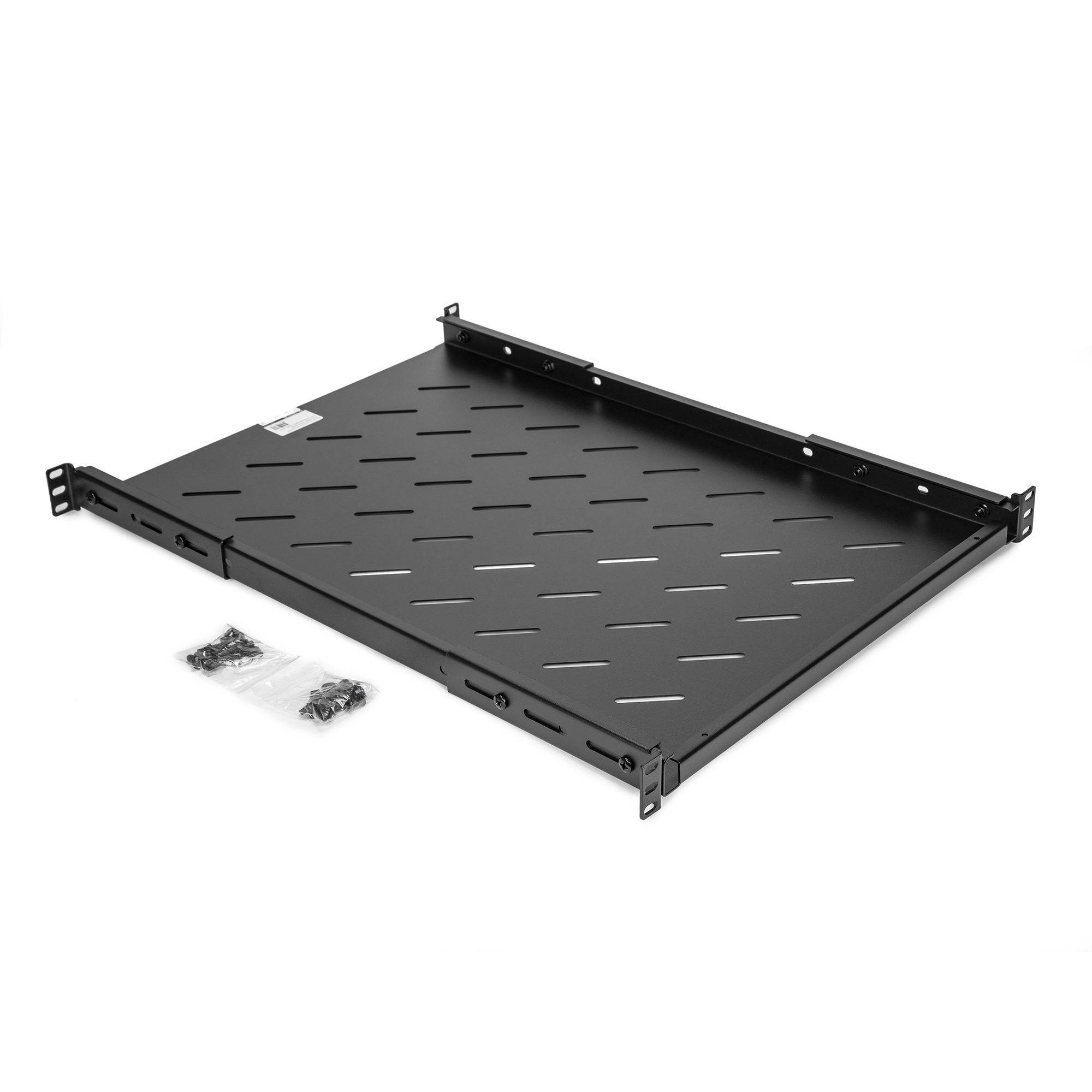 1U Universal Vented Rack Mount Shelf – 25.6in Depth – Cold-rolled Steel ...