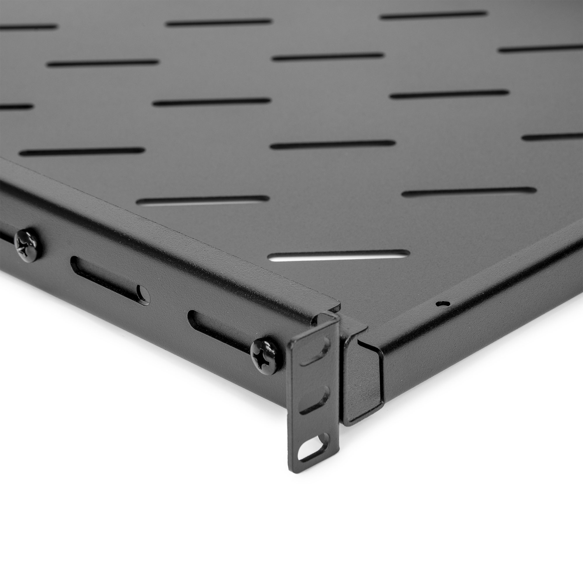 1U Universal Vented Rack Mount Shelf – 25.6in Depth – Cold-rolled Steel ...