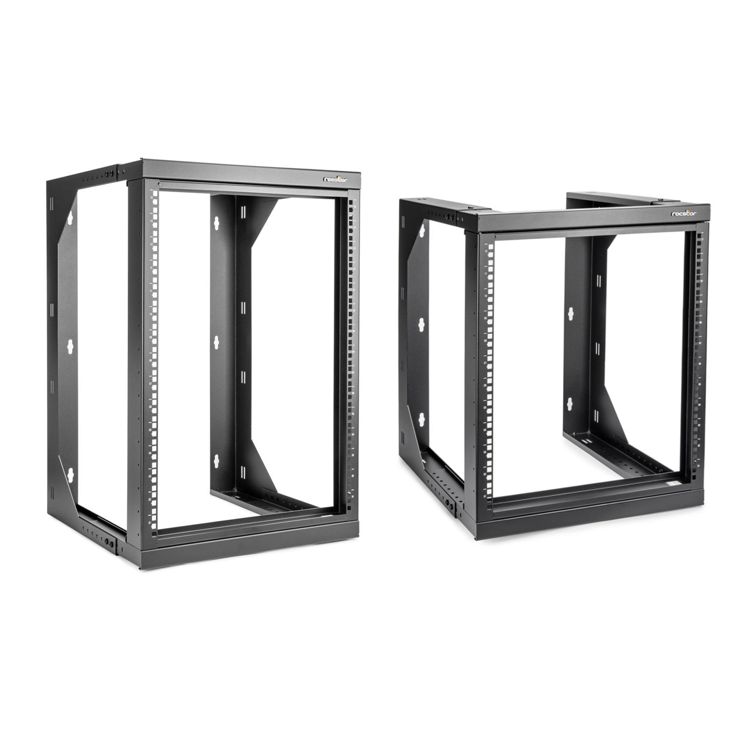 SolidRack Wall Mount Rack 2-Post Open Frame Adjustable Depth 18-25.6 ...