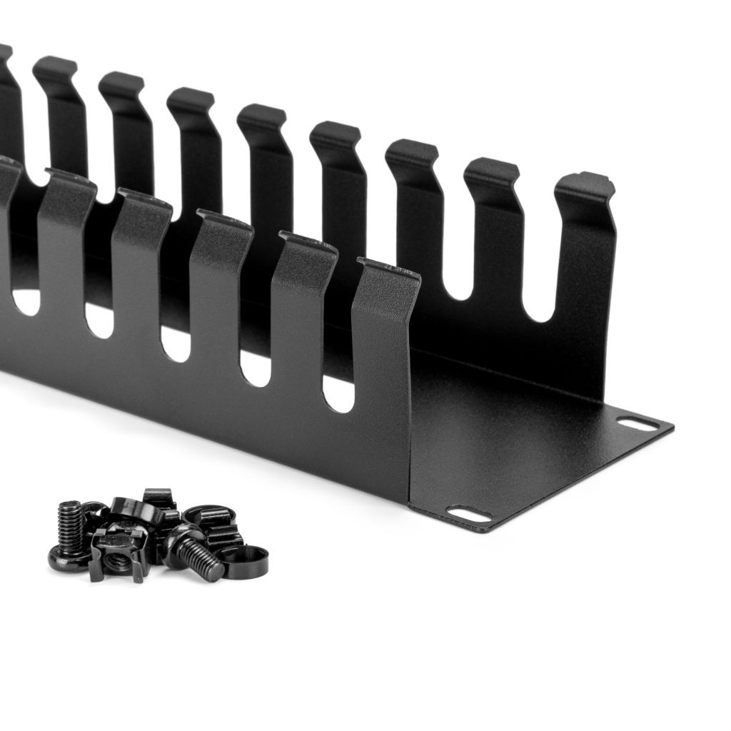 2U Horizontal Finger Duct Rack Cable Management Panel with Cover for 19 ...