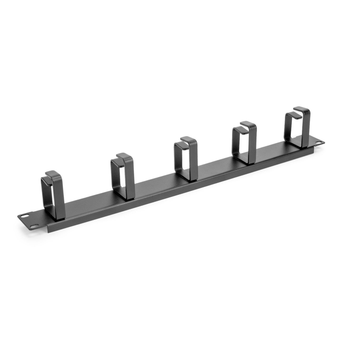 1U 19in Metal Rackmount Cable Management Panel - Black