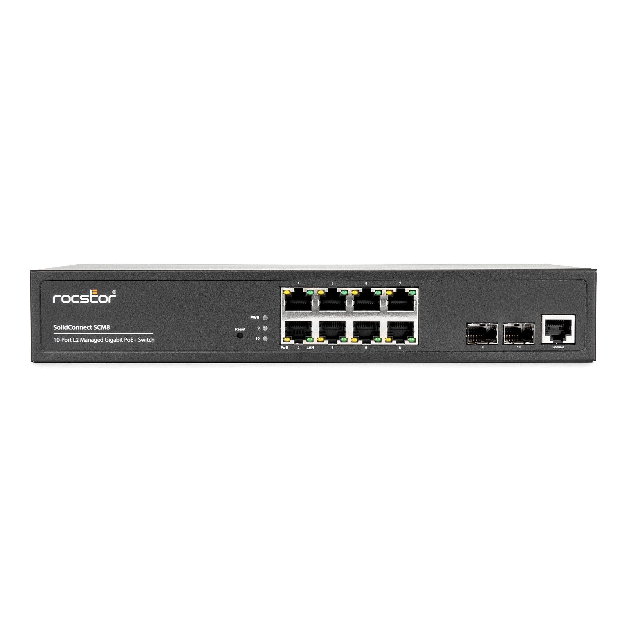SolidConnect SCM8 8-Port PoE+ Gigabit L2 Managed Ethernet Switch – 8 ...