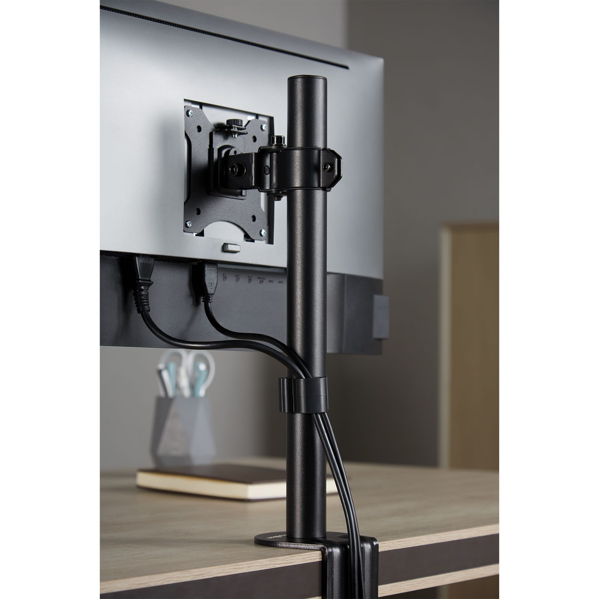 ErgoReach EP3 Single Monitor Pole Mount, C-Clamp & Grommet Up to 34