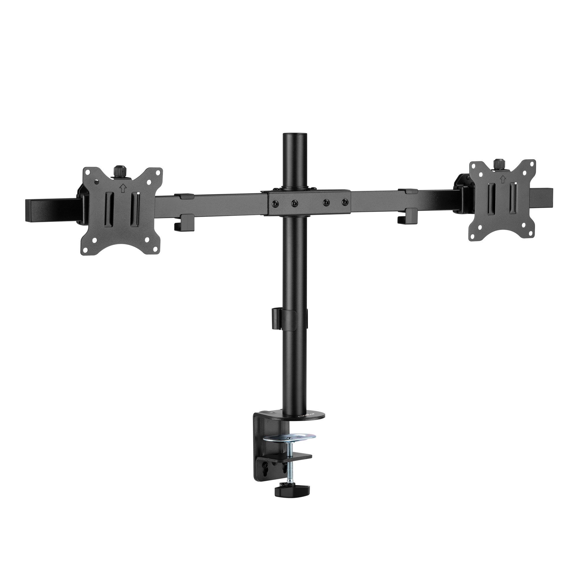 ErgoReach EP17 Premium Dual Monitor Pole Mount, C-Clamp & Grommet - Black