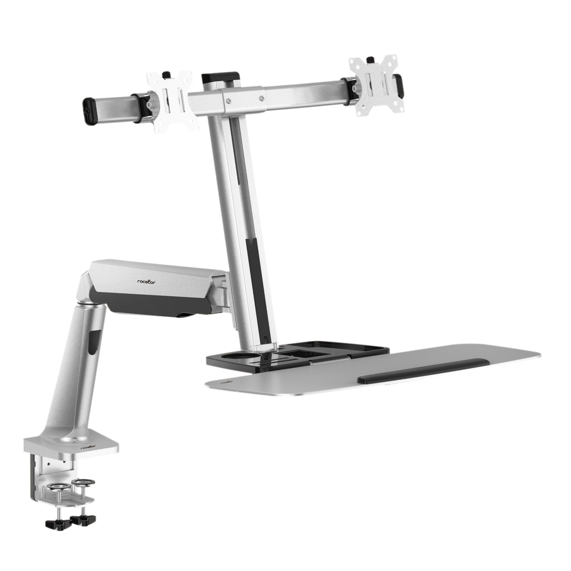 ErgoCenter ED6 Premium Dual Monitor Desk Mount Workstation Up to Two 32 ...