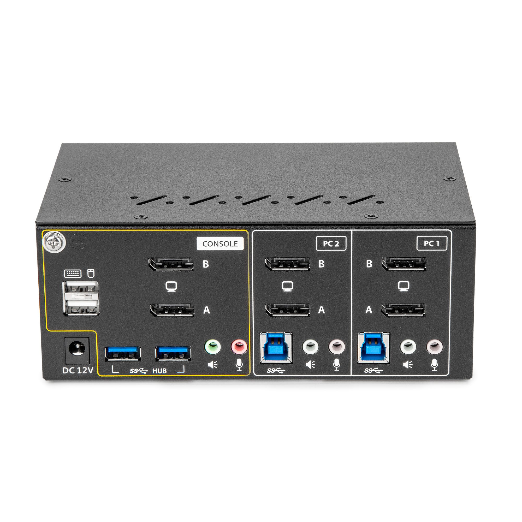SolidKVM SK01 2-Port 4K Dual View DisplayPort Desktop KVM Switch - (TAA)