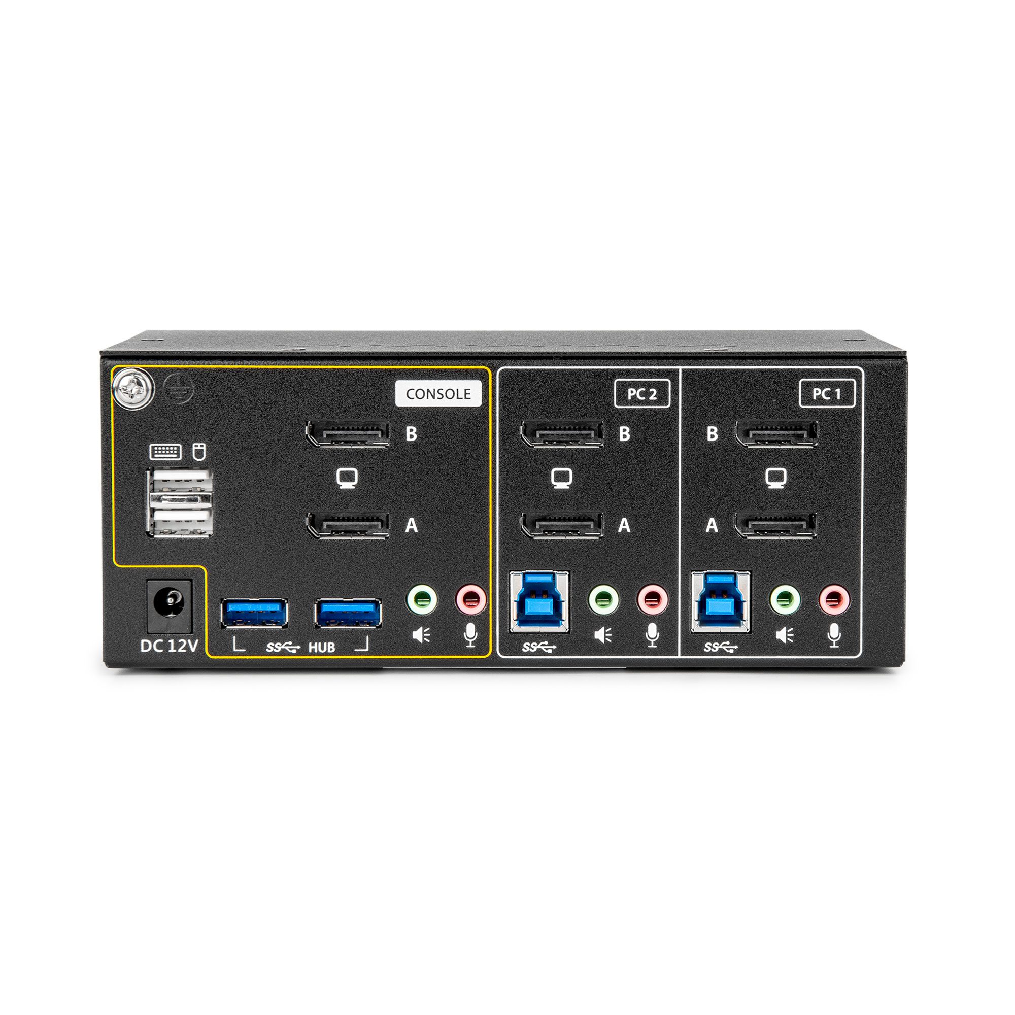 SolidKVM SK01 2-Port 4K Dual View DisplayPort Desktop KVM Switch - (TAA)