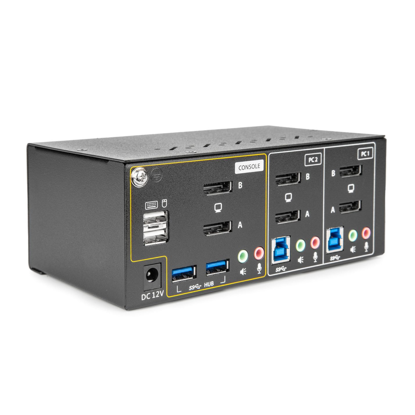 SolidKVM SK01 2-Port 4K Dual View DisplayPort Desktop KVM Switch – Rocstor