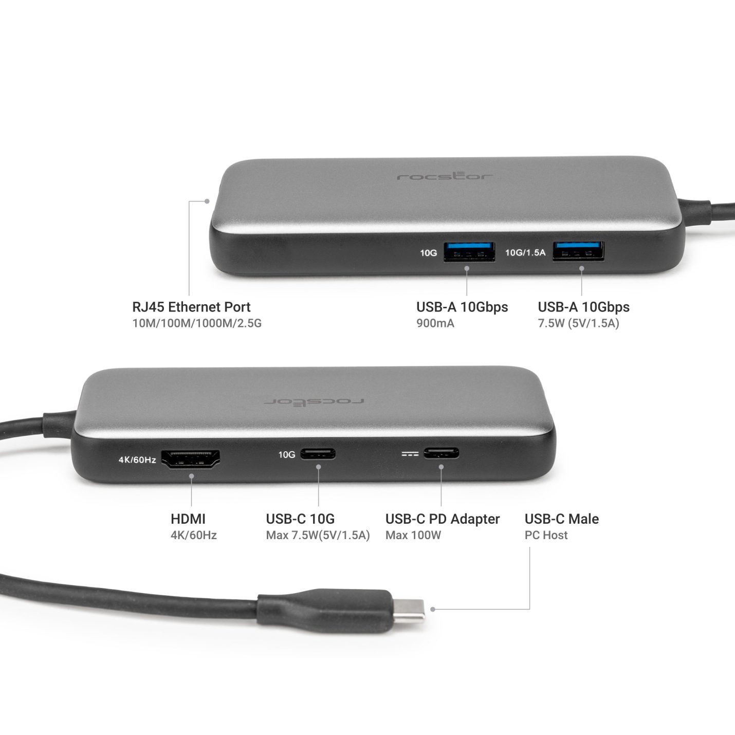 Premium USB-C 6-in-1 Multiport Adapter with DP 1.4 Alt Mode – USB-C ...