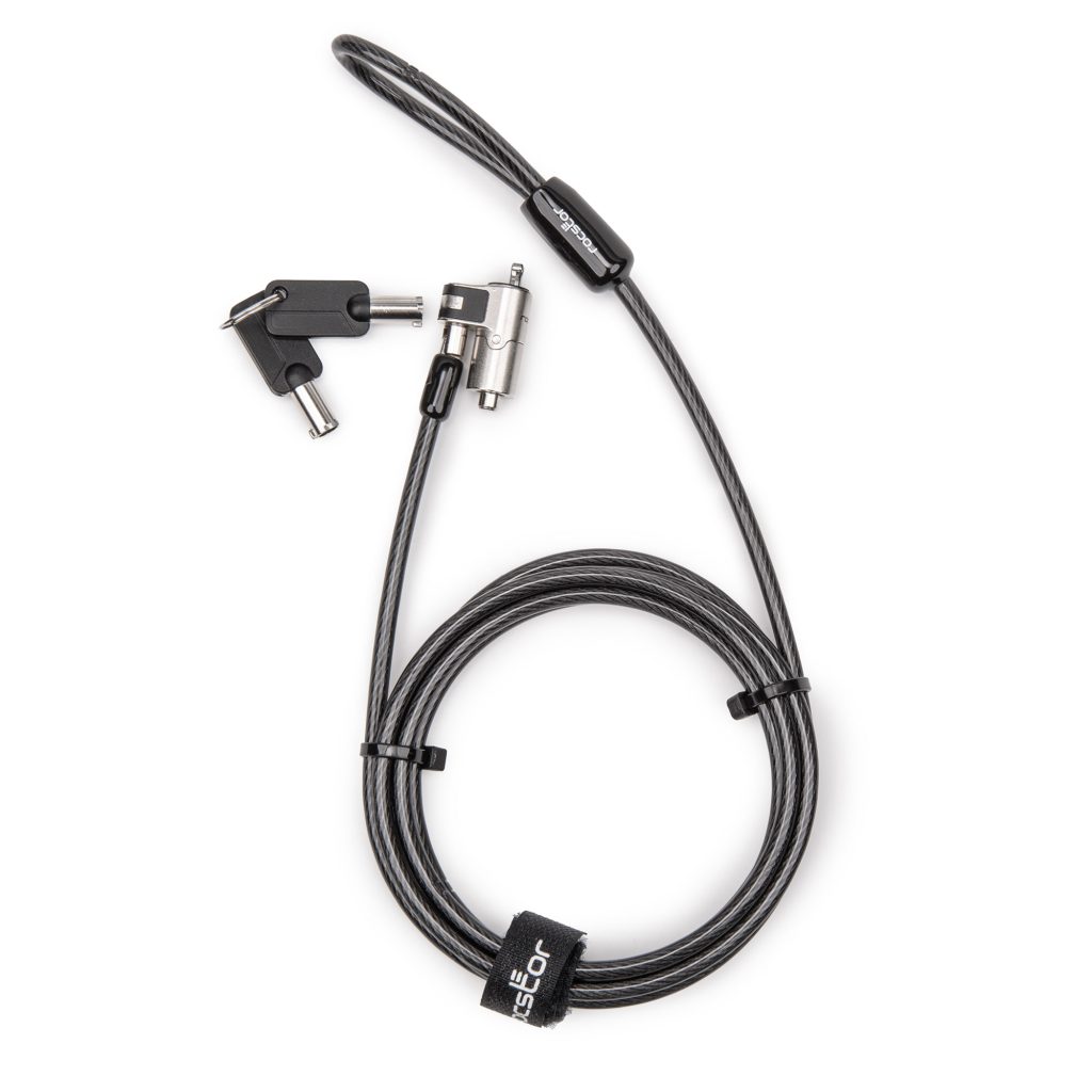 Rocbolt W24 Slim Keyed Security Laptop Lock 6.6ft for Noble Wedge Slots ...