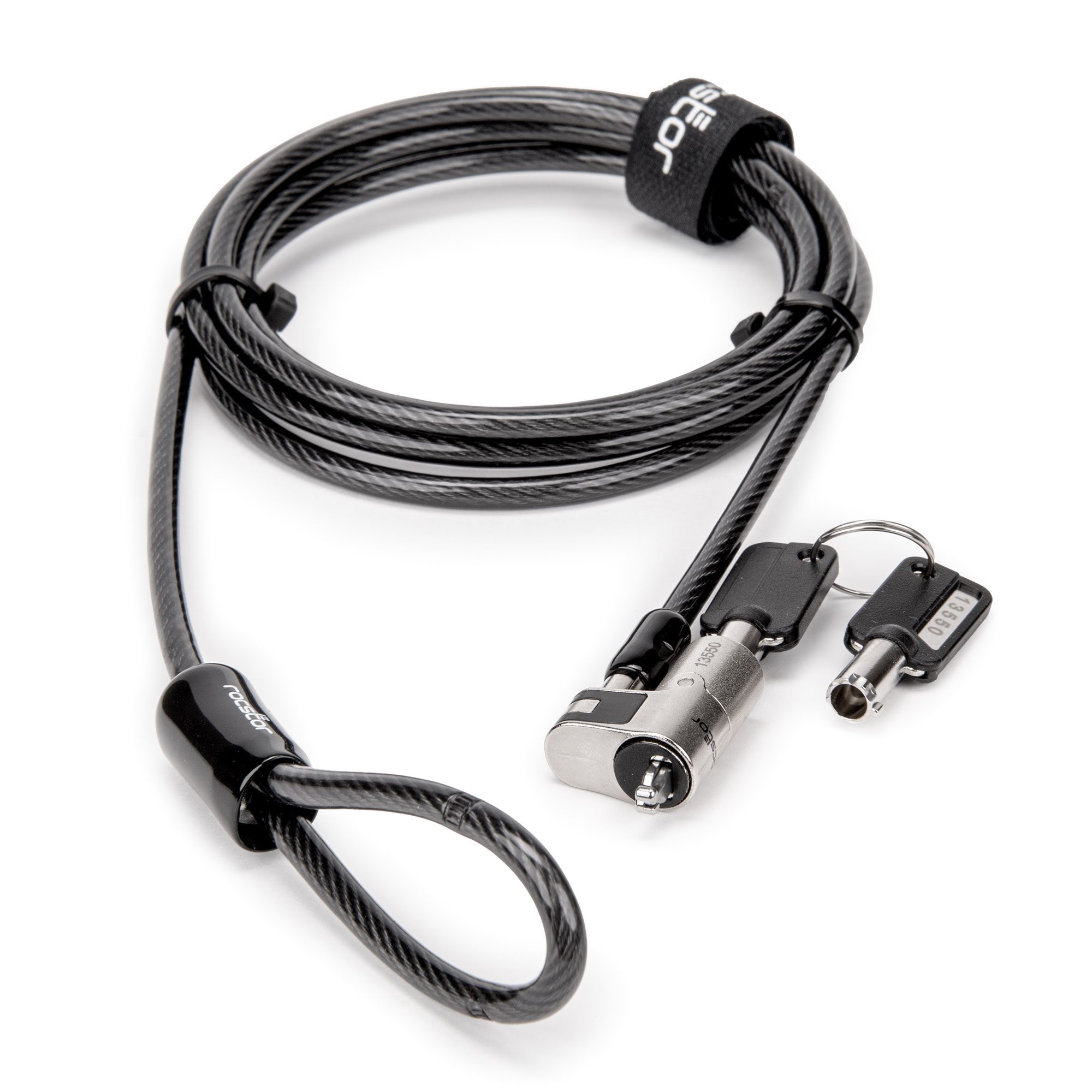 Rocbolt W24 Slim Keyed Security Laptop Lock 6.6ft for Noble Wedge Slots ...
