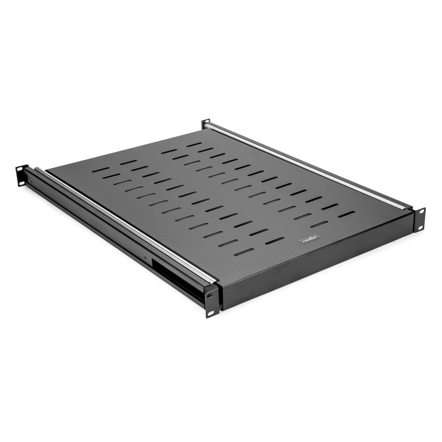 1U Universal Adjustable Vented Sliding Shelf for 19″ Rack – Black ...