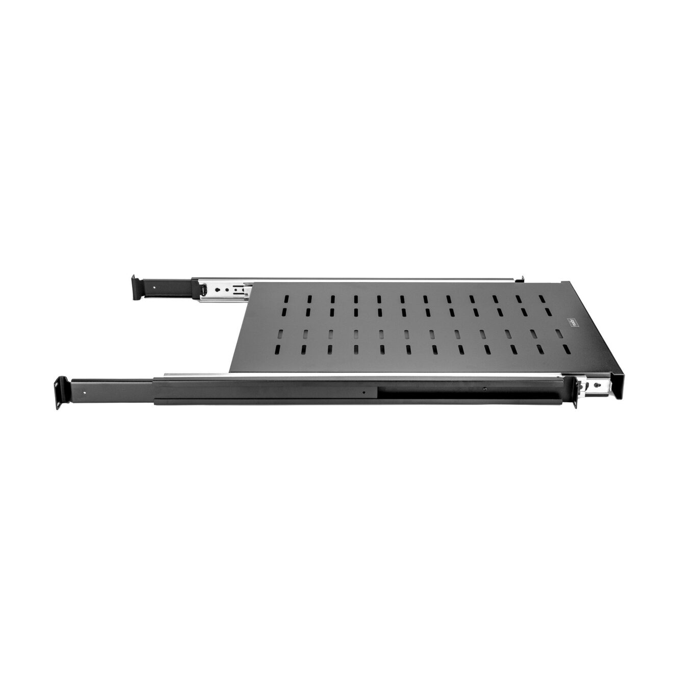1U Universal Adjustable Vented Sliding Shelf for 19″ Rack – Black ...