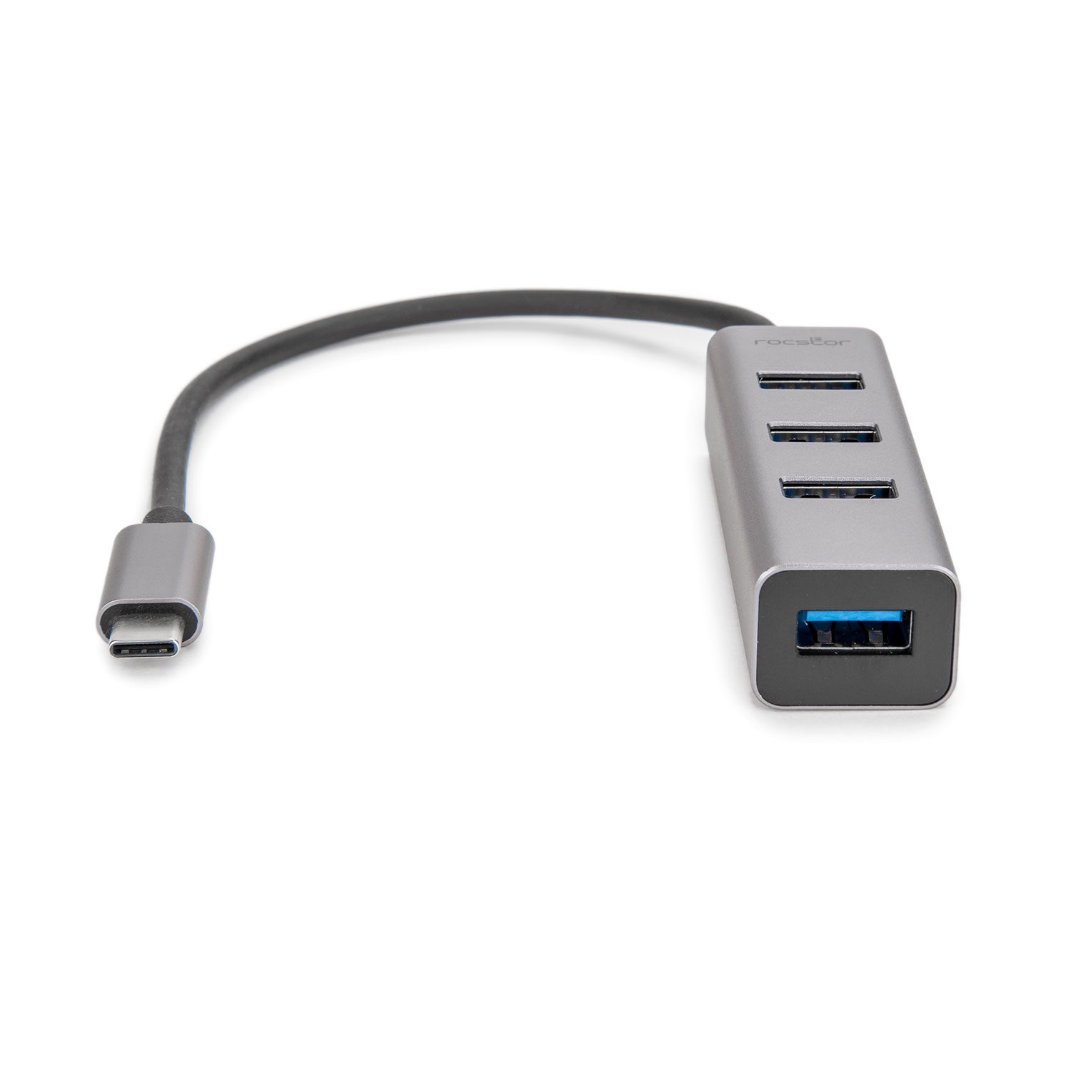 Portable 4-Port Hub – USB-C to 4x USB 3.0 Type-A – Aluminum Gray ...