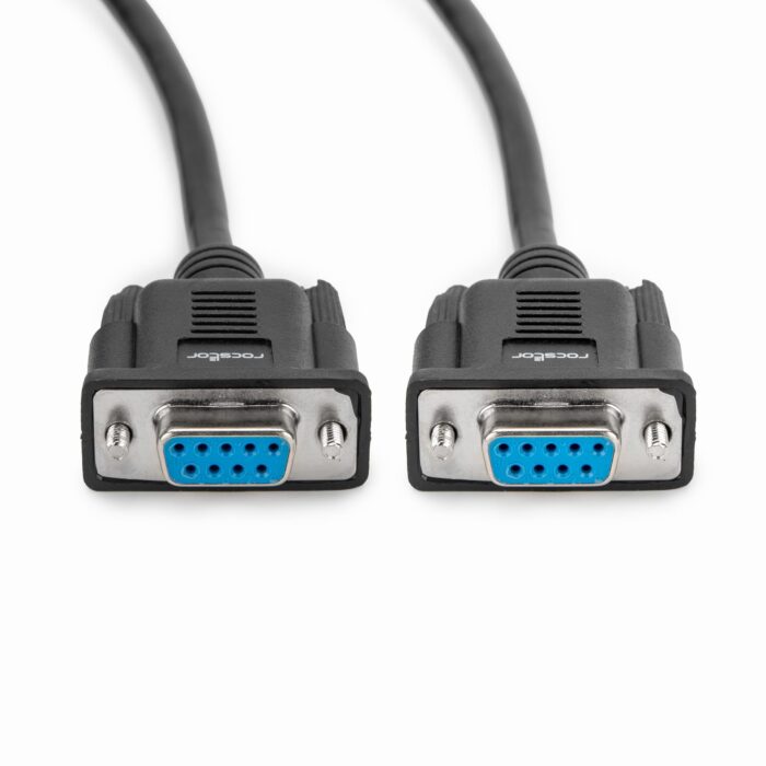 Black DB9 RS232 Serial Null Modem Cable – F/F – rocstor.com