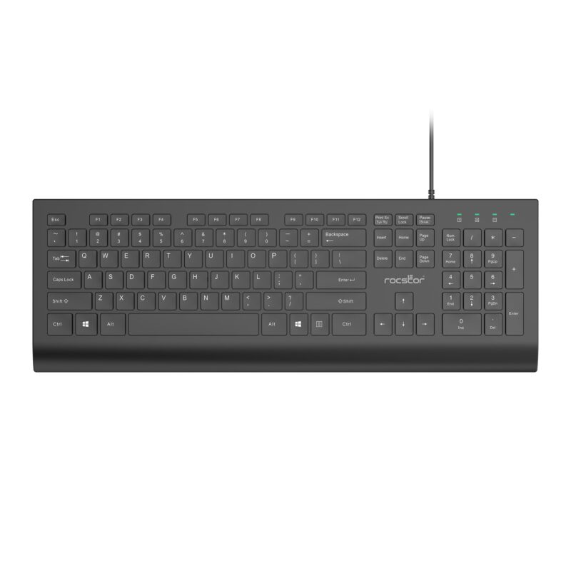 Rocstor Premium K10 Wired Keyboard – US English – 104 Key Function ...