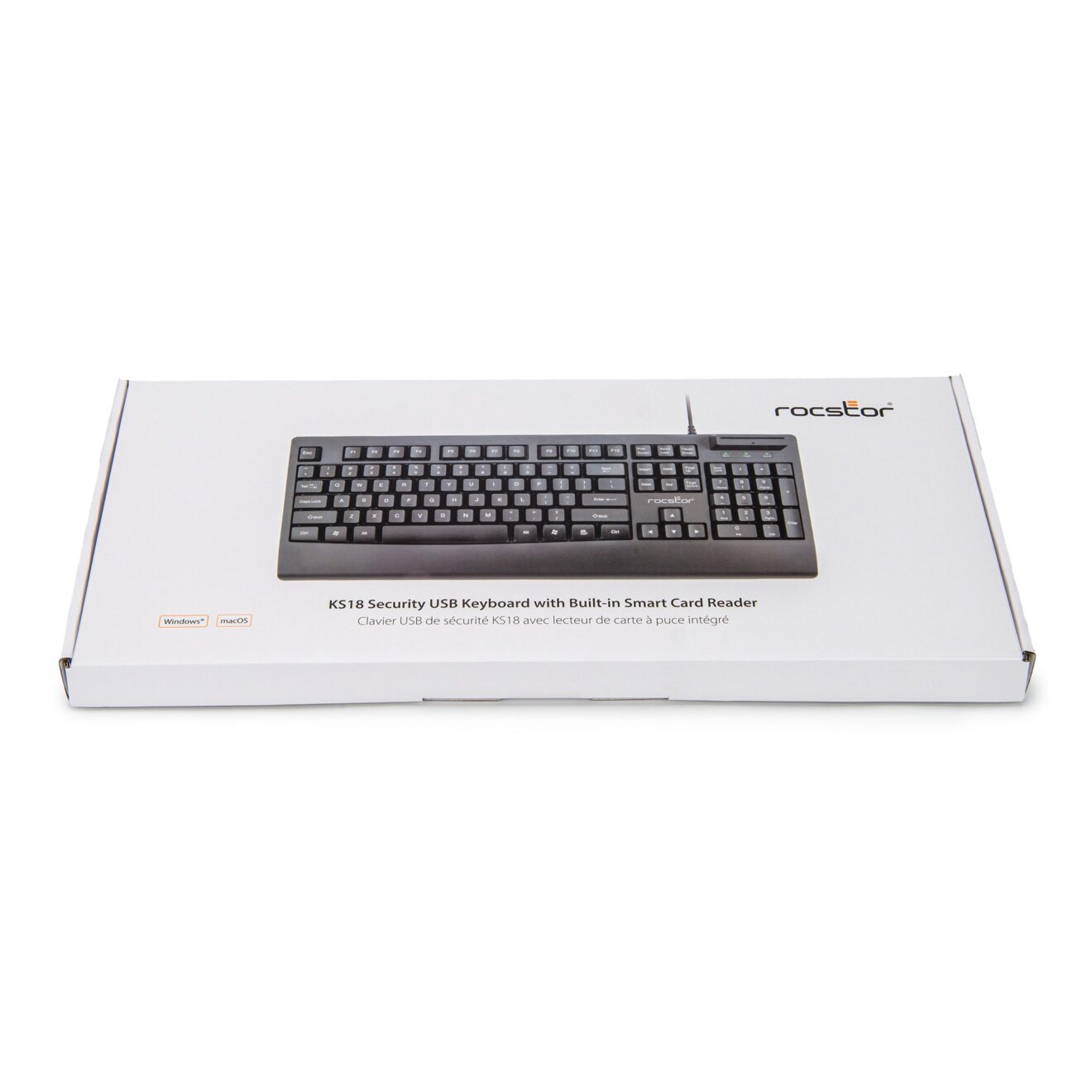 KS18 Security USB Keyboard with Built-in Smart Card Reader – 104 Keys ...