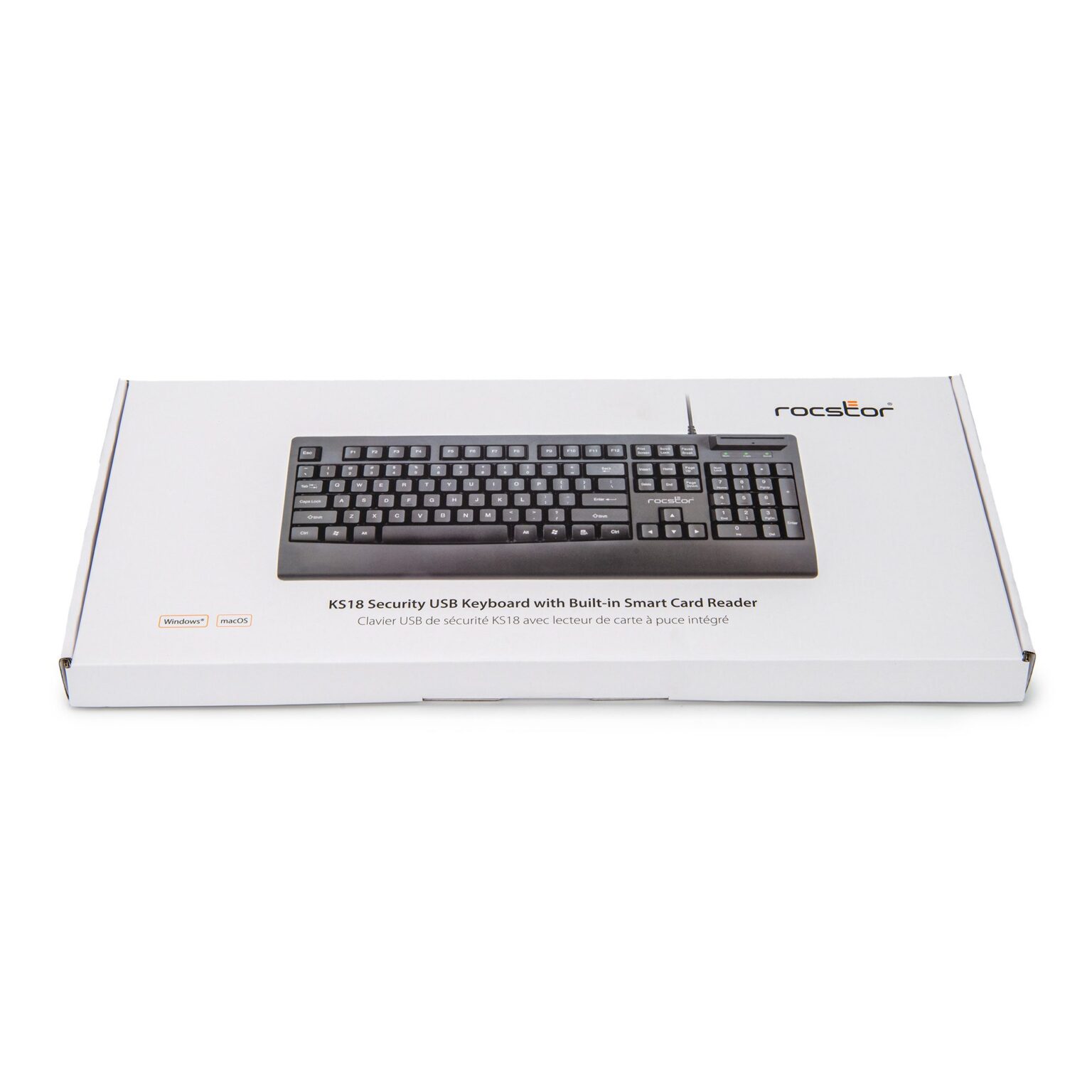 KS18 Security USB Keyboard with Built-in Smart Card Reader – 104 Keys ...